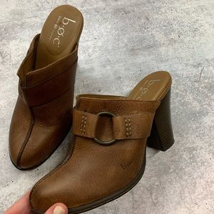 Born | Shoes | Born Concept Brown Leather Clog Heels | Poshmark